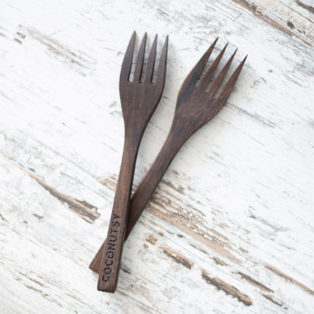 Reclaimed Ebony Wood Fork - Coconutsy